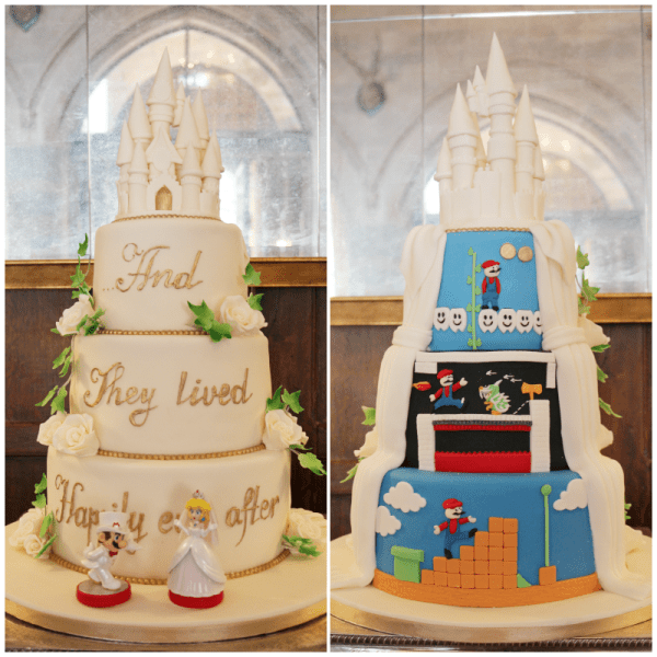 Disney Castle and Super Mario Wedding Cake No.W081 - Creative Cakes
